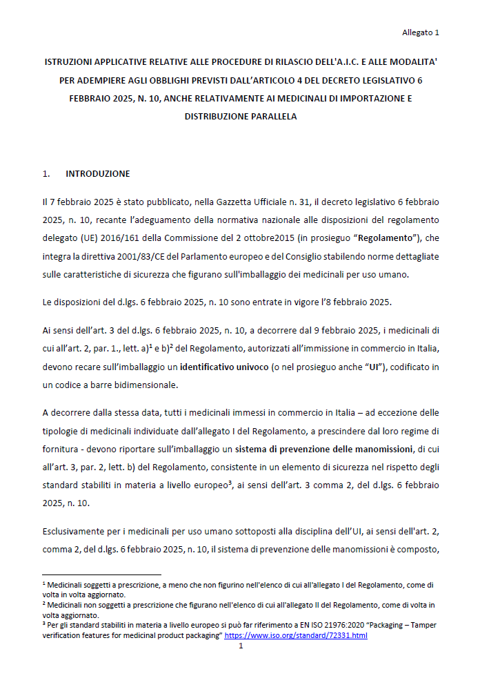 Serializzazione Italia